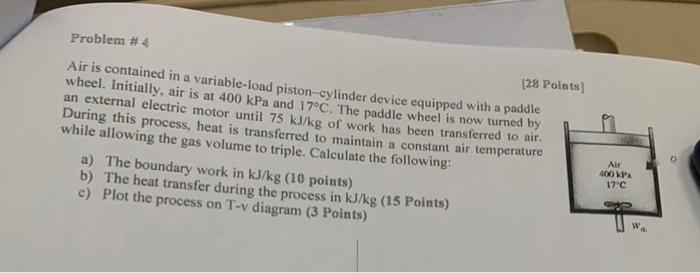 Solved Air is contained in a variable-load piston-cylinder | Chegg.com