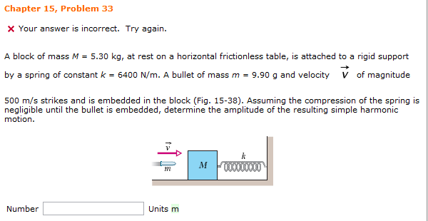 Solved A block of mass M = 5.30 kg, at rest on a horizontal | Chegg.com