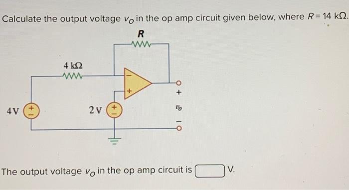 Solved Calculate the output voltage vo in the op amp circuit | Chegg.com