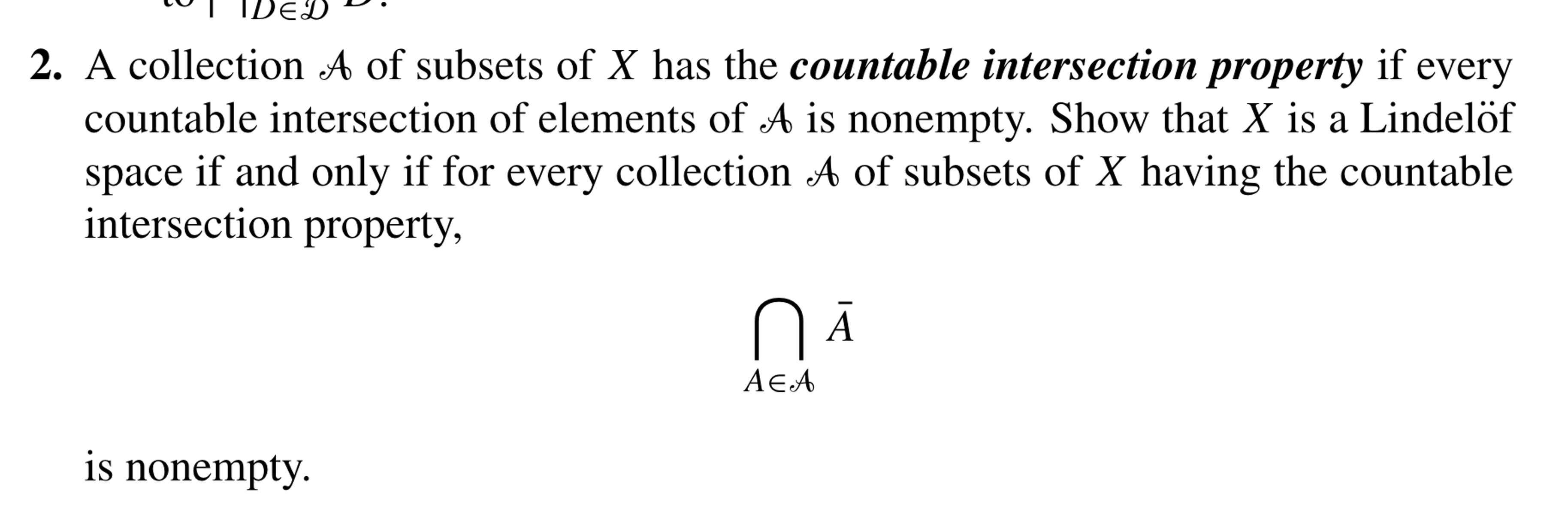 Solved A collection A ﻿of subsets of x ﻿has the countable | Chegg.com