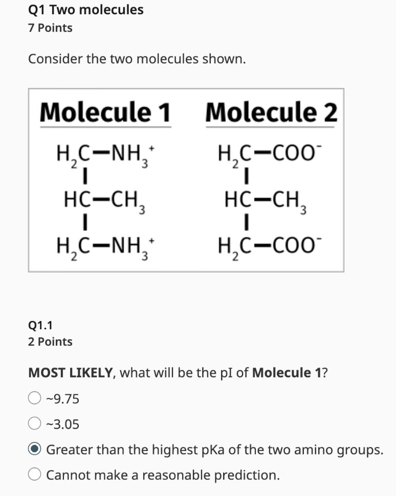 Solved Q1 ﻿Two molecules7 ﻿PointsConsider the two molecules | Chegg.com
