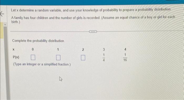 Solved Let x determine a random variable, and use your | Chegg.com