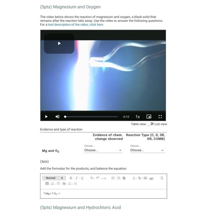 Solved For Magnesium and Oxygen : A silver magnesium strip | Chegg.com