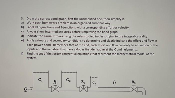Solved 3. Draw the correct bond graph, first the | Chegg.com