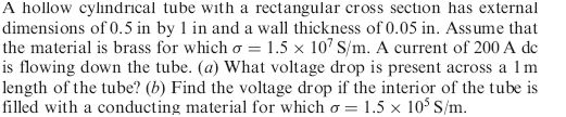 Solved A hollow cylindrical tube with a rectangular cross | Chegg.com