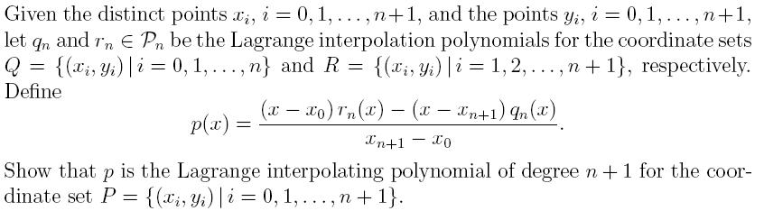 Given the distinct points xi, i = 0,1,..., n + 1, and | Chegg.com