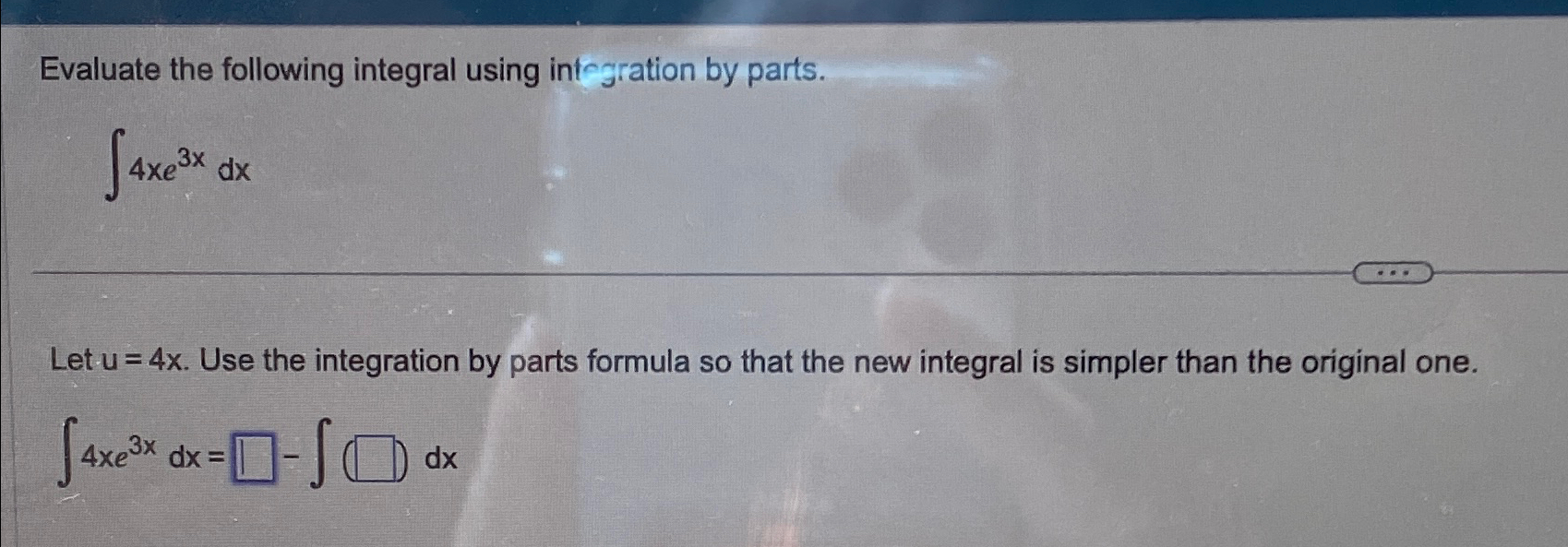 Solved Evaluate the following integral using integration by | Chegg.com