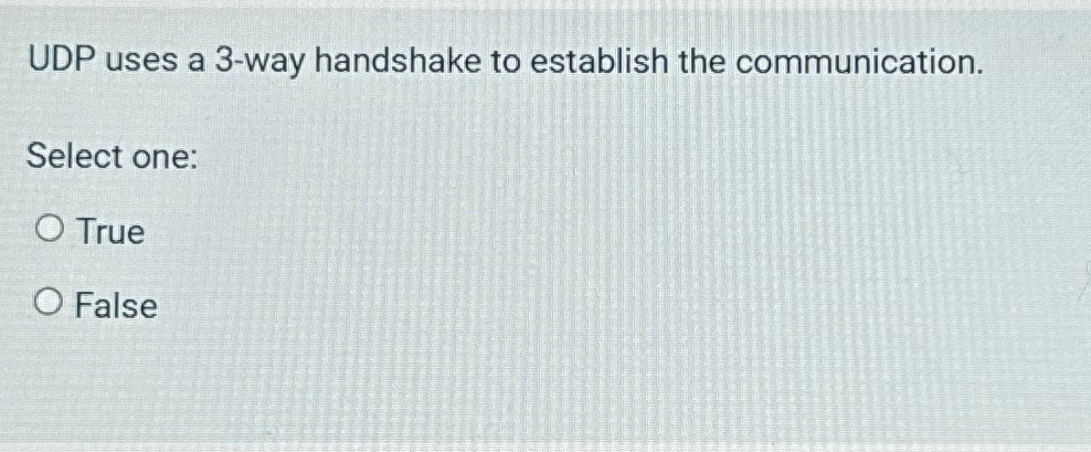 Solved UDP uses a 3-way handshake to establish the | Chegg.com
