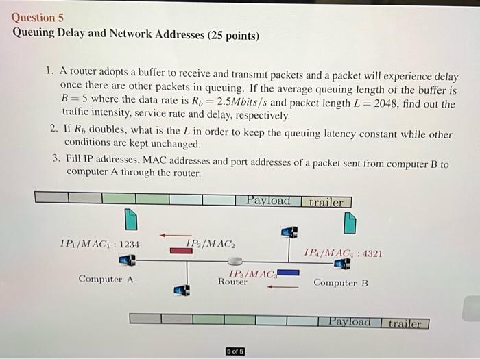 Solved 1.A router adopts a buffer to receive and transmit | Chegg.com