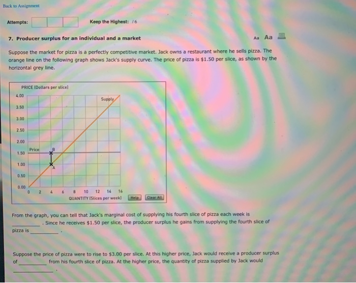 Solved Back to Assignment Attempts: Keep the Highest: /6 7. | Chegg.com