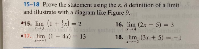 Solved 15-18 Prove the statement using the ε, 8 definition | Chegg.com