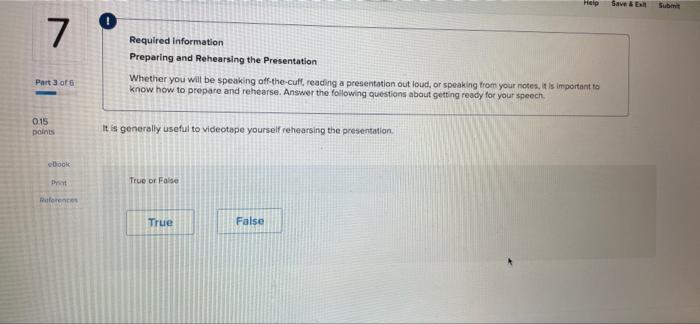 Solved Required Information Preparing and Rehearsing the | Chegg.com