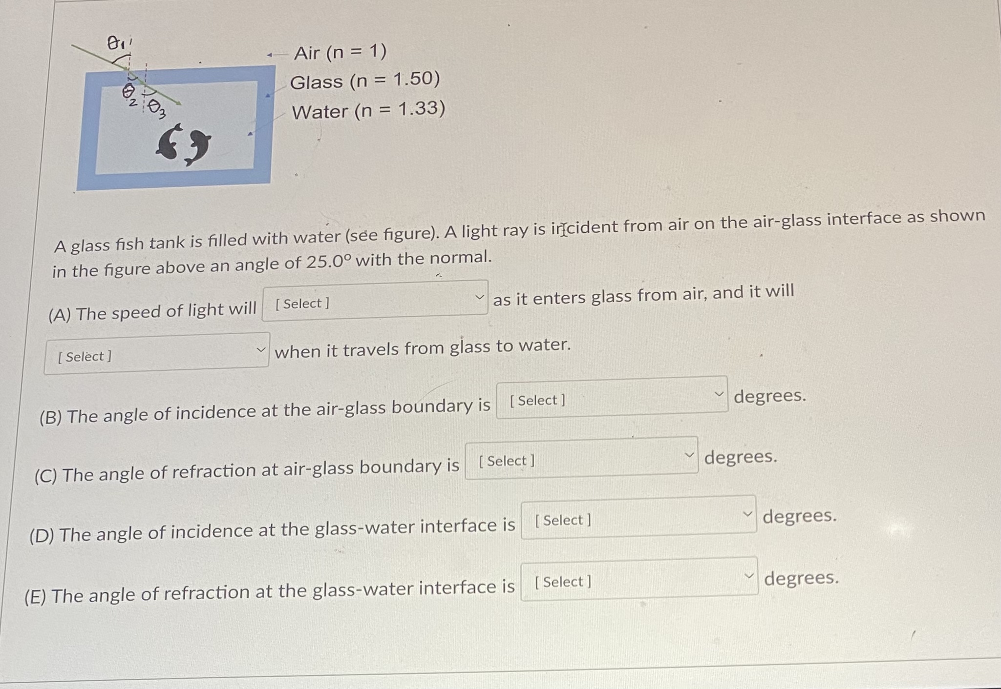 Solved HELP ASAP)=(1)=(1.50)=(1.33A glass fish tank is | Chegg.com