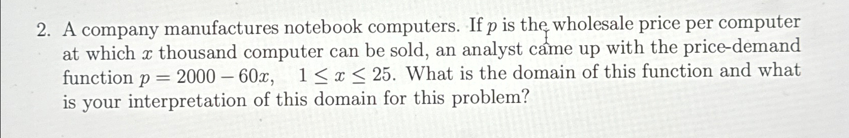 Solved A company manufactures notebook computers. If p ﻿is | Chegg.com