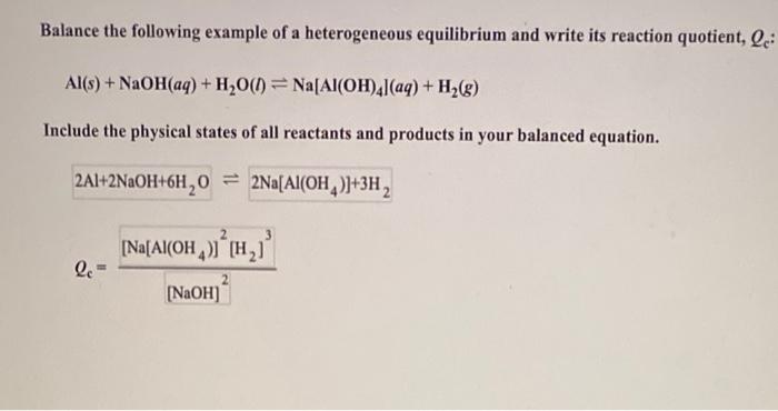 Solved Balance the following example of a heterogeneous | Chegg.com