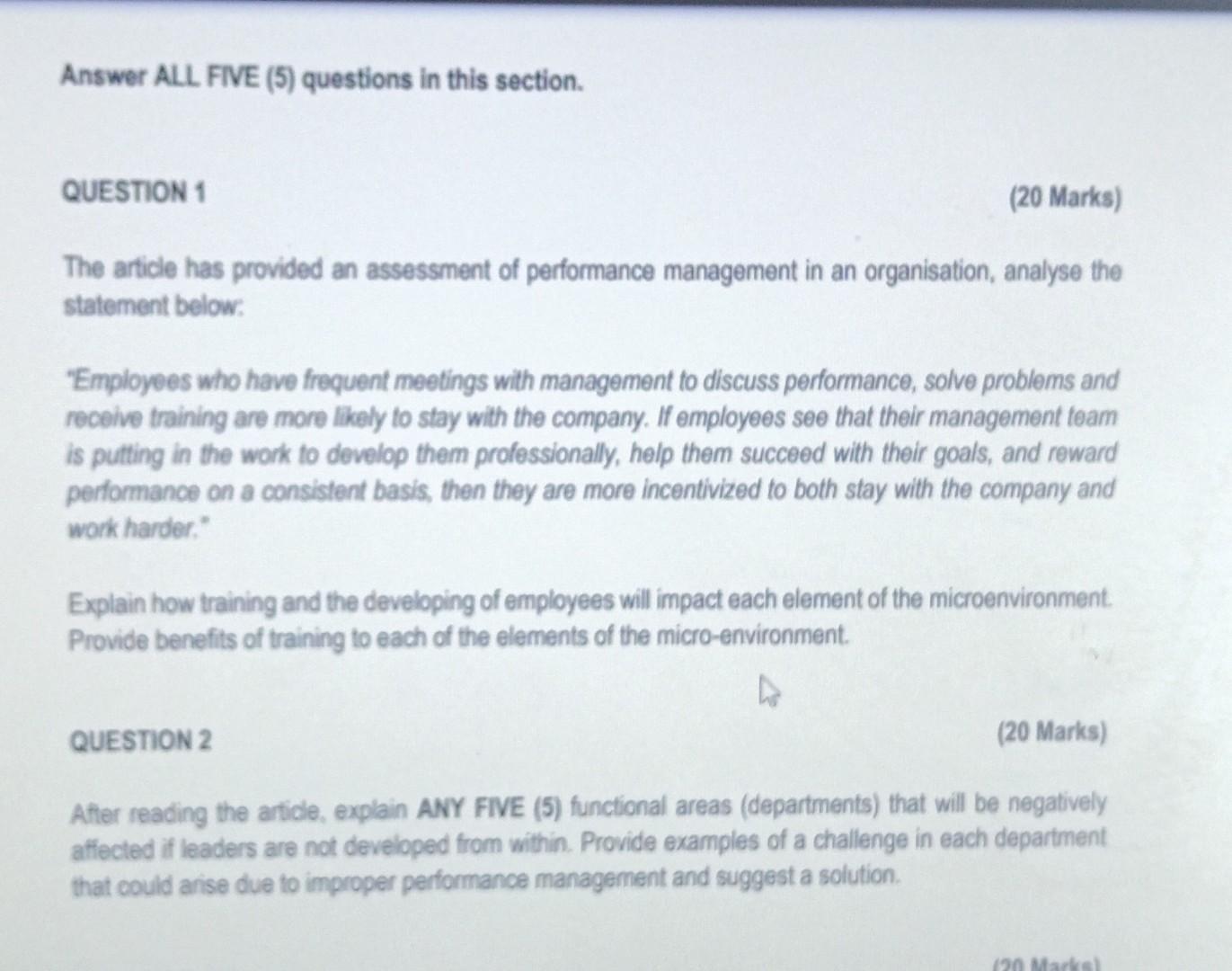 Solved Answer ALL FIVE (5) questions in this section. | Chegg.com