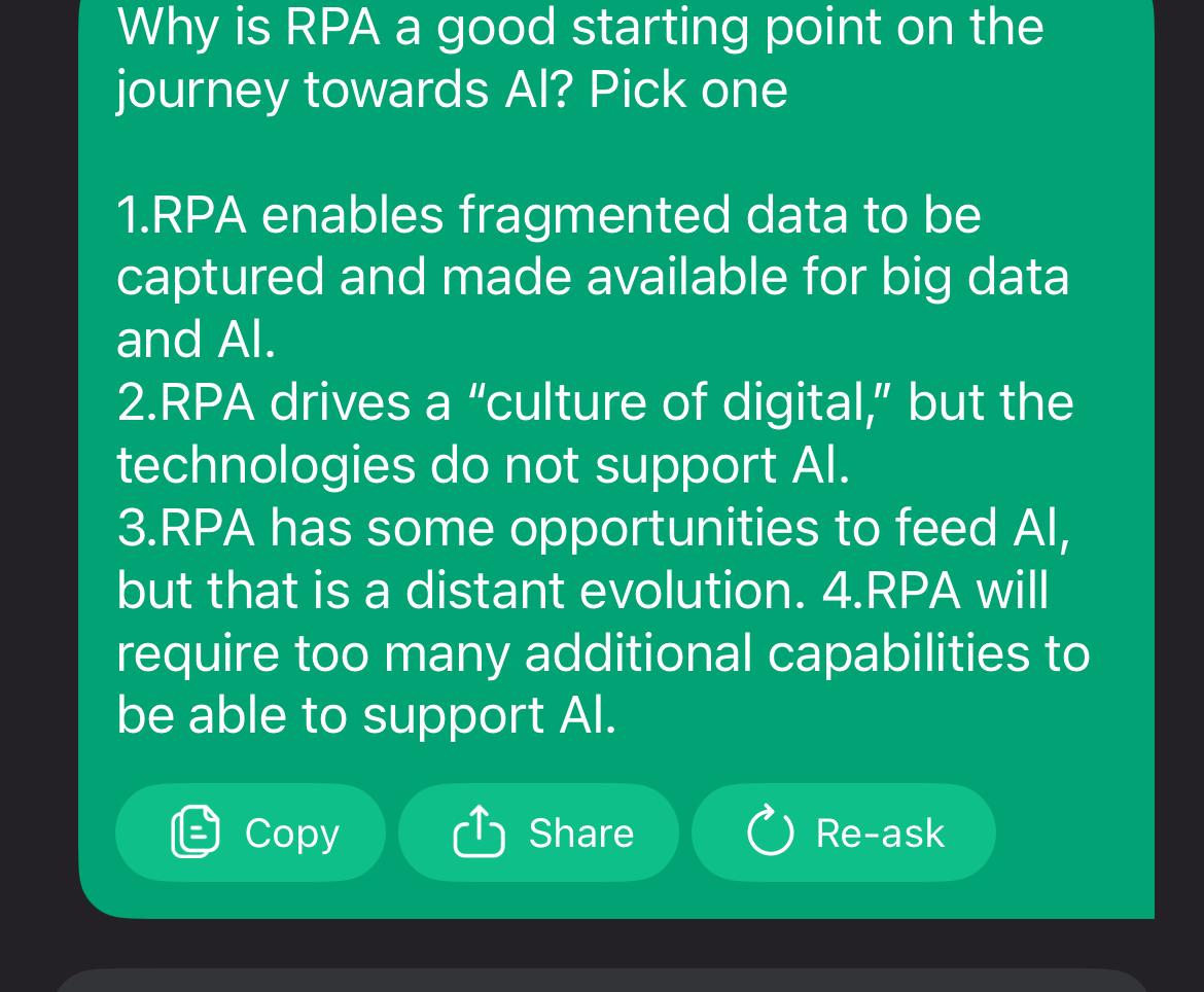 Solved Why is RPA a good starting point on the journey | Chegg.com Solved Why is RPA a good starting point on the journey | Chegg.com