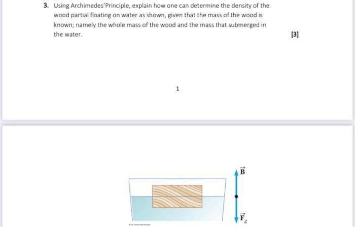 Solved 3. Using Archimedes'Principle, explain how one can | Chegg.com