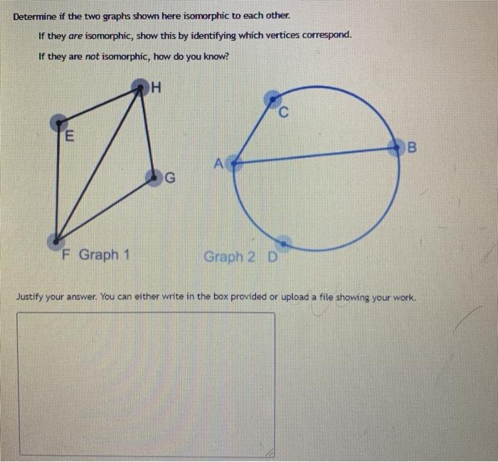 Solved Determine if the two graphs shown here isomorphic to | Chegg.com