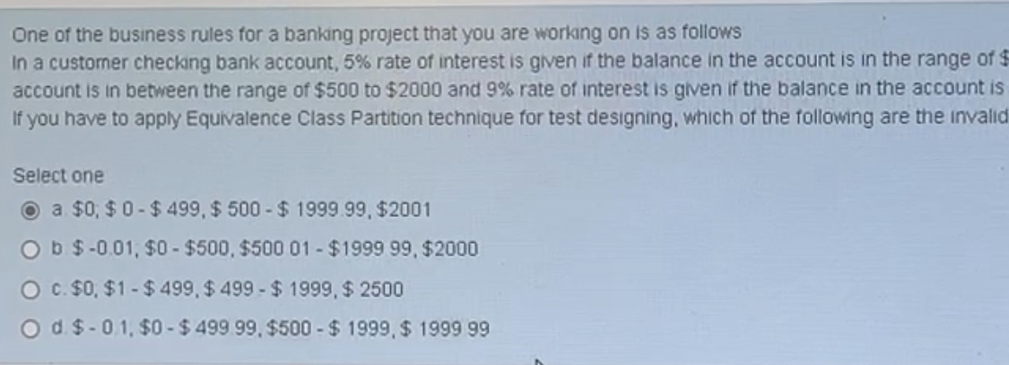 Solved One of the business rules for a banking project that | Chegg.com