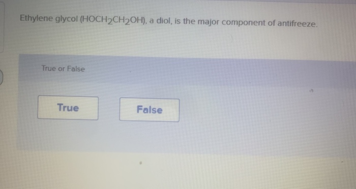 Solved Ethylene glycol (HOCH2CH2OH), a diol, is the major | Chegg.com