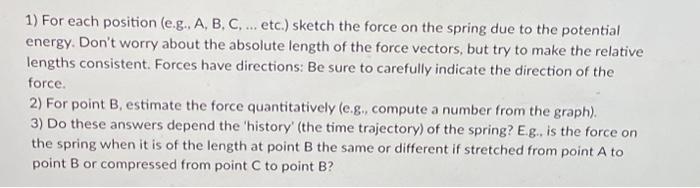Solved PART 1: POTENTIAL ENERGY AND FORCE - SPRING Consider | Chegg.com