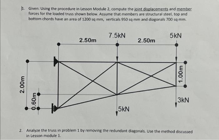 Solved 1. Given: Using the procedure in Lesson Module 2, | Chegg.com