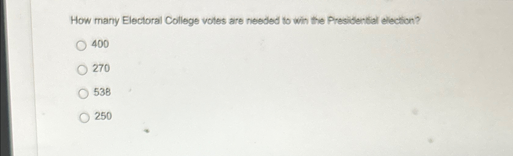 Solved How many Electoral College votes are needed to win | Chegg.com