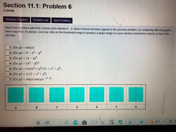 Match the functions with the graphs labeled A - G. As | Chegg.com