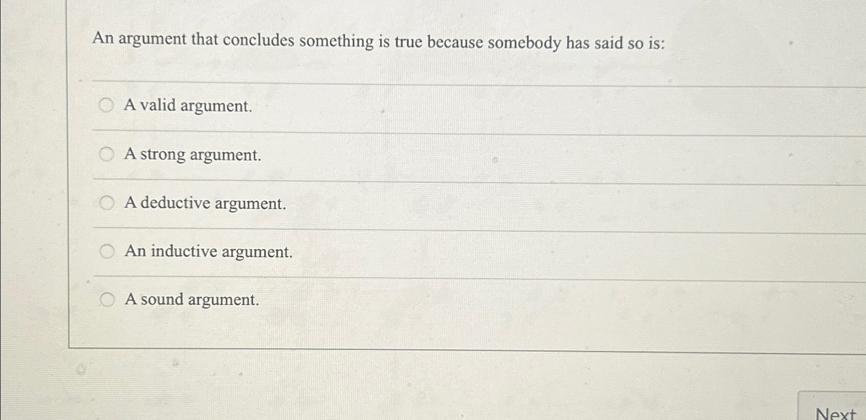 Solved An argument that concludes something is true because | Chegg.com