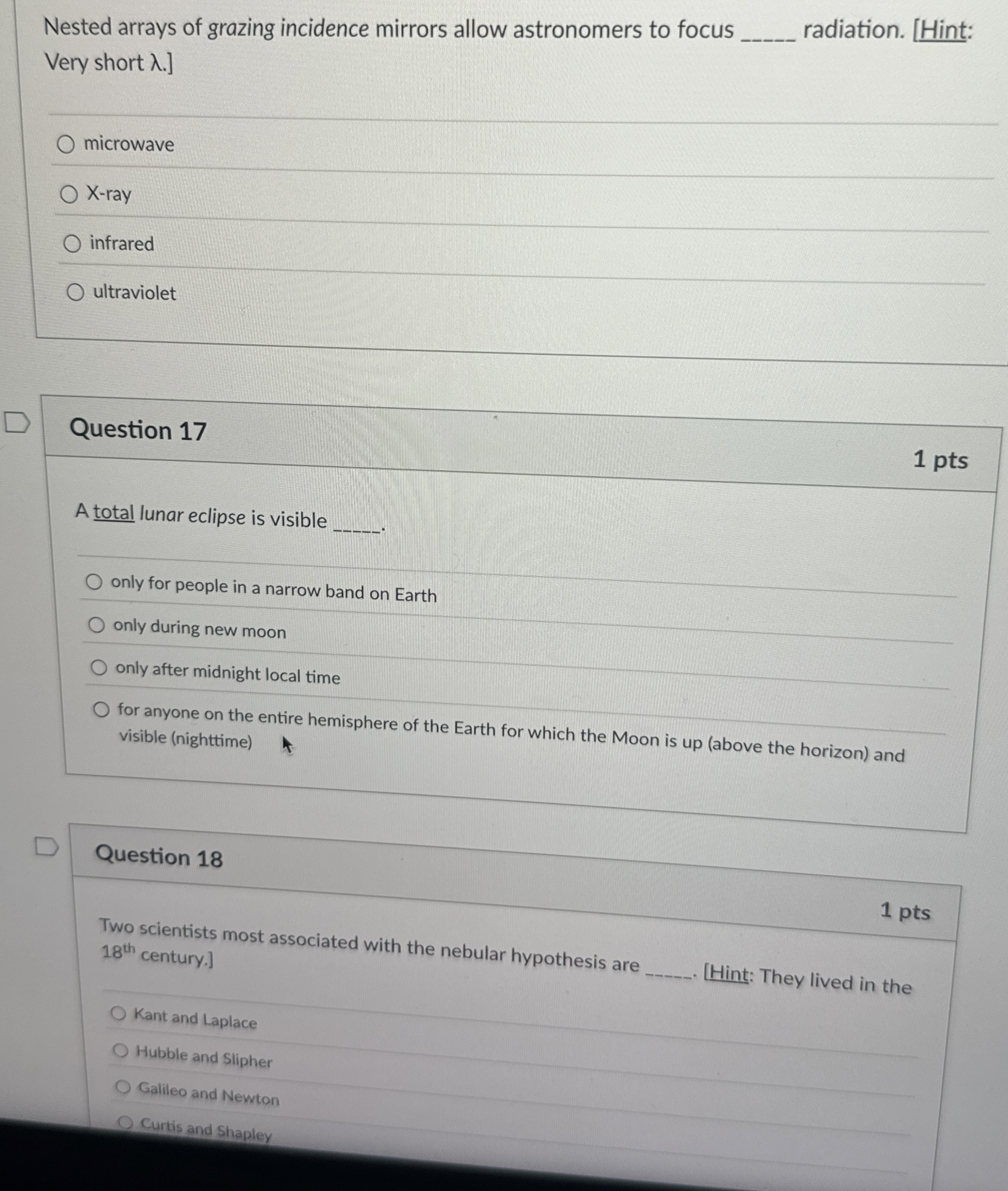 Solved Nested arrays of grazing incidence mirrors allow | Chegg.com