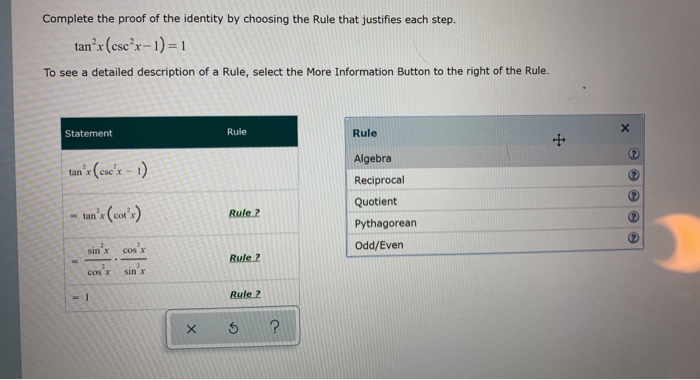 Solved Complete the proof of the identity by choosing the | Chegg.com