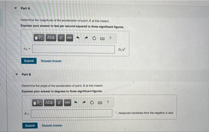 Solved At a given instant the slider block B shown in is | Chegg.com