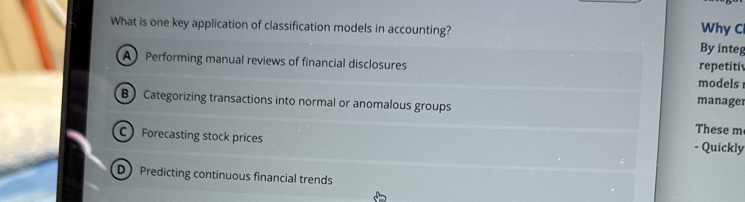 Solved What is one key application of classification models | Chegg.com