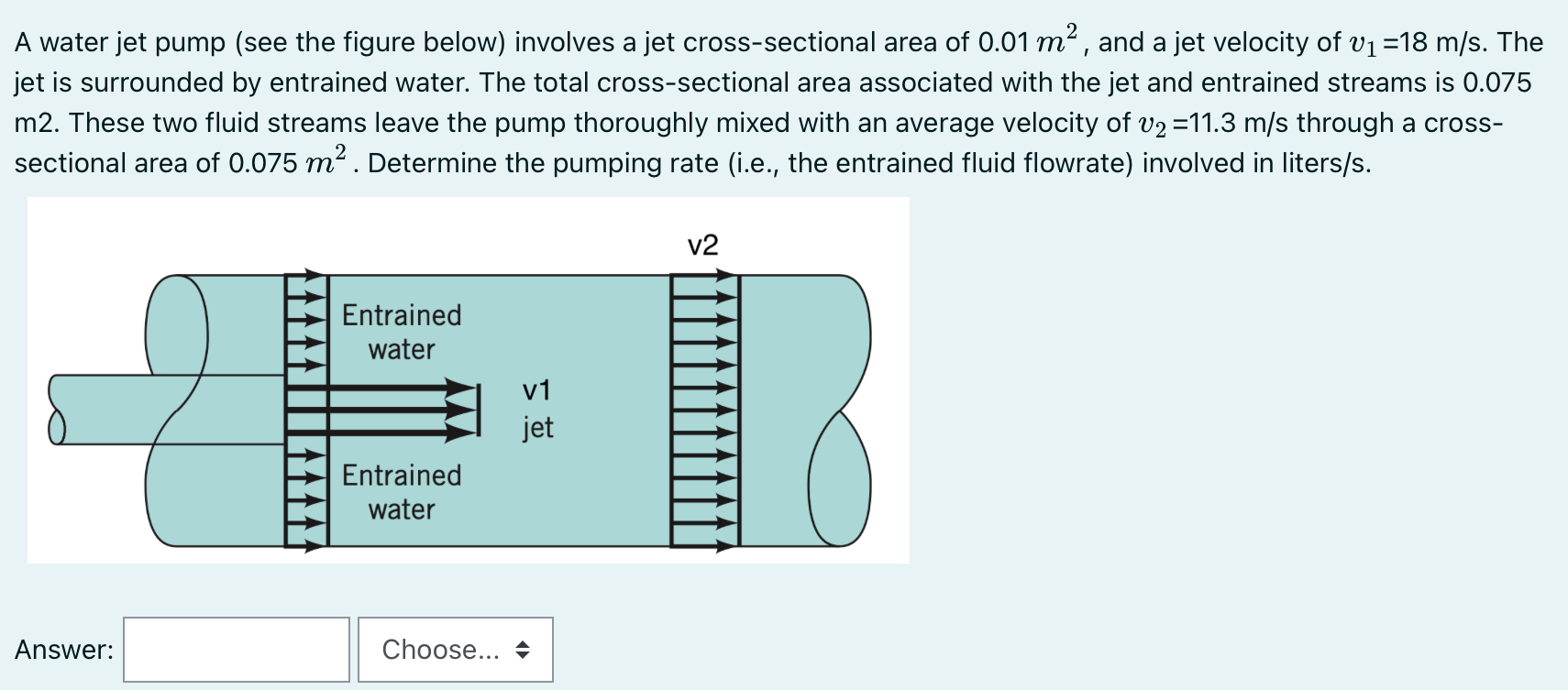 Solved A water jet pump (see the figure below) ﻿involves a | Chegg.com