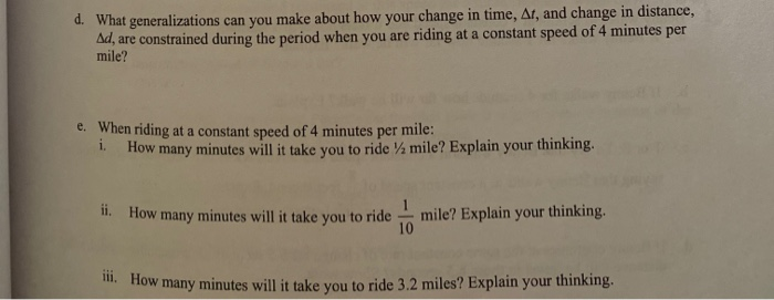 Precalculus Module 2: Investigation 3 Constant Rate | Chegg.com