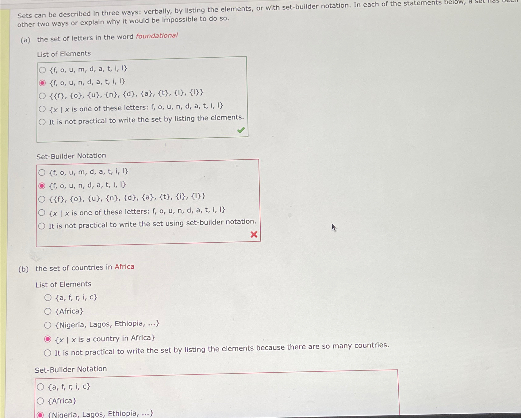 Solved Sets can be described in three ways: verbally, by | Chegg.com