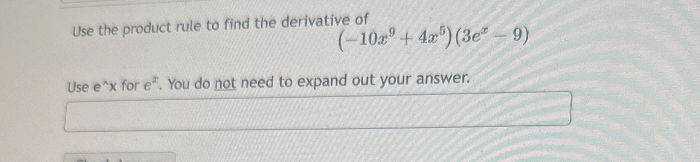 Solved Use the product rule to find the derivative | Chegg.com