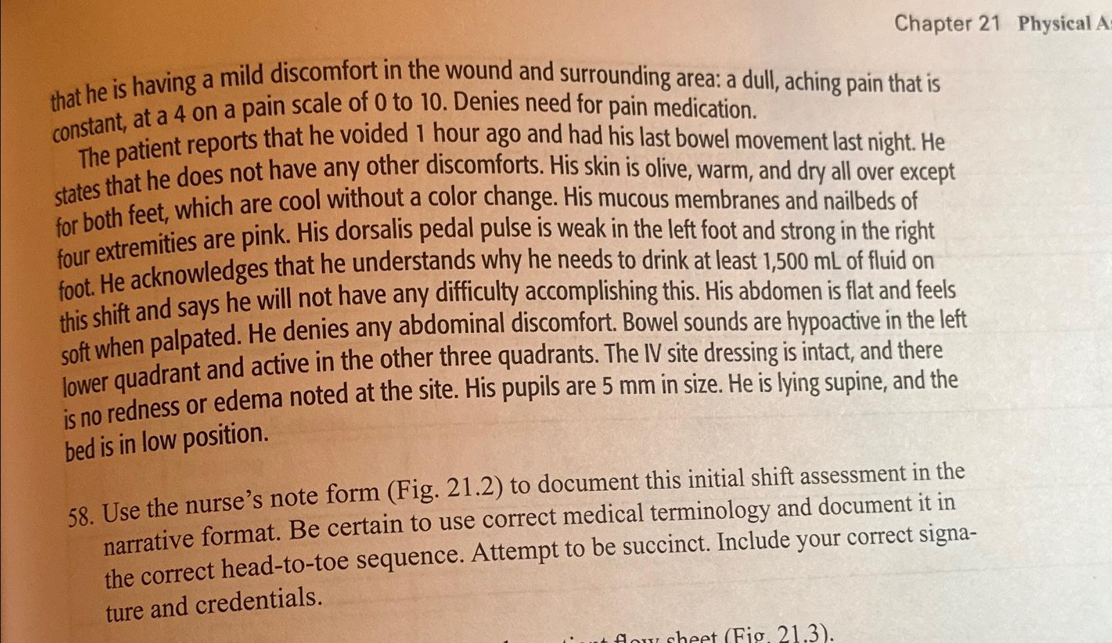 Solved Chapter 21 ﻿Physical Athat he is having a mild | Chegg.com