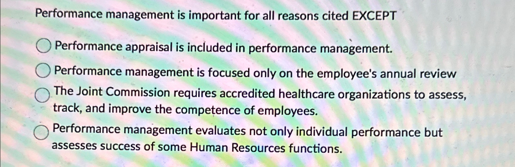 Solved Performance management is important for all reasons | Chegg.com