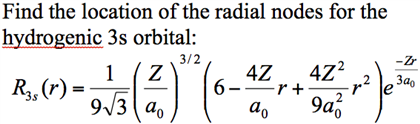 Solved Find the location of the radial nodes for the | Chegg.com