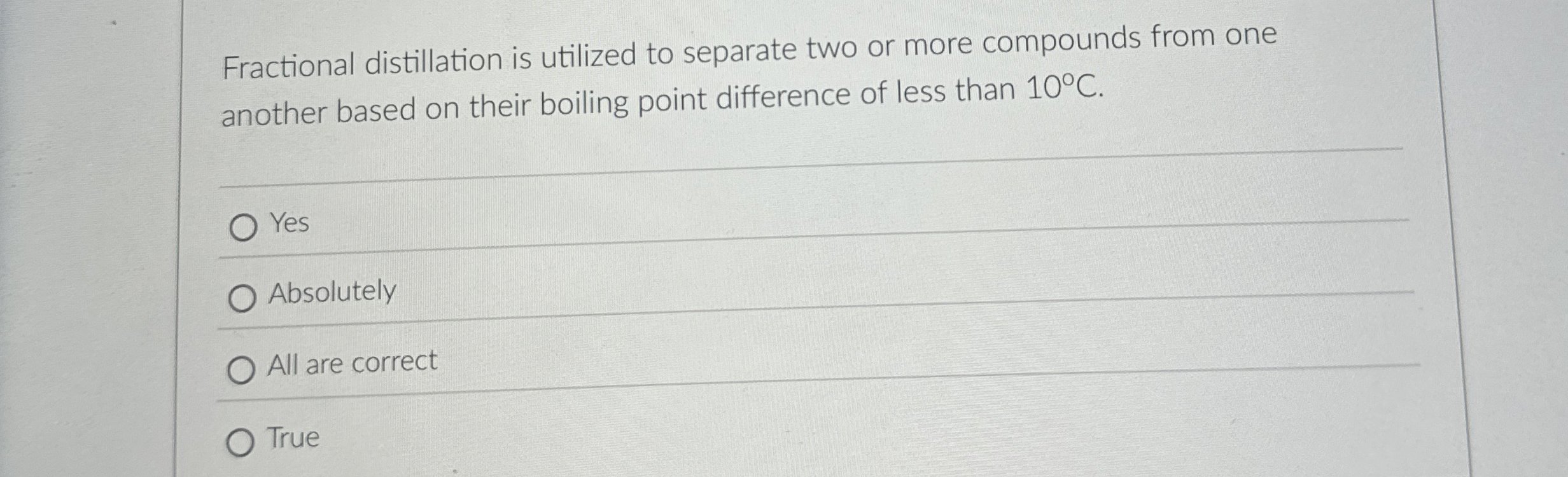 Solved Fractional distillation is utilized to separate two | Chegg.com