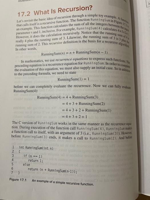 Solved Let's revisit the basic idea of recursion through a | Chegg.com
