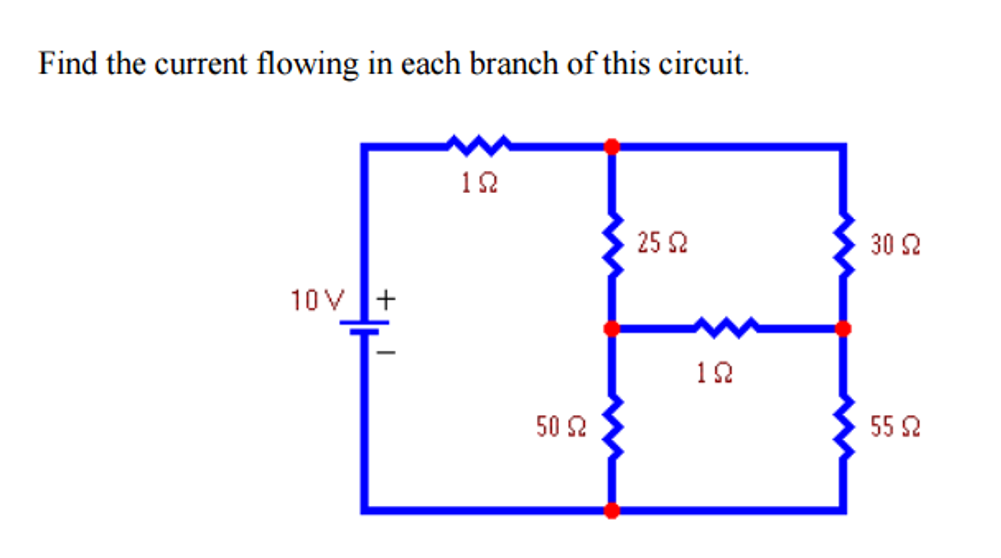 Solved Find the current flowing in each branch of this | Chegg.com