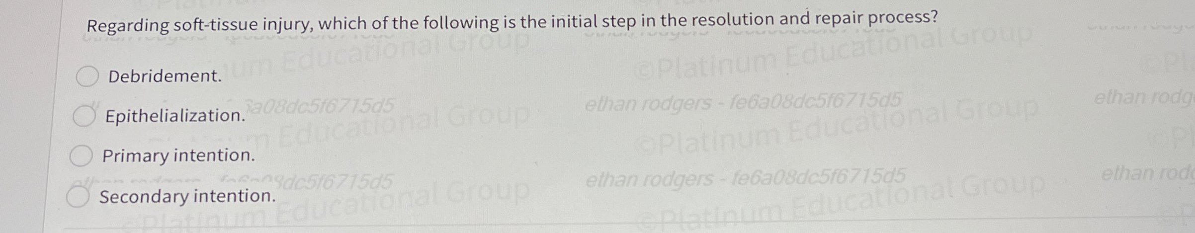 Solved Regarding soft-tissue injury, which of the following | Chegg.com