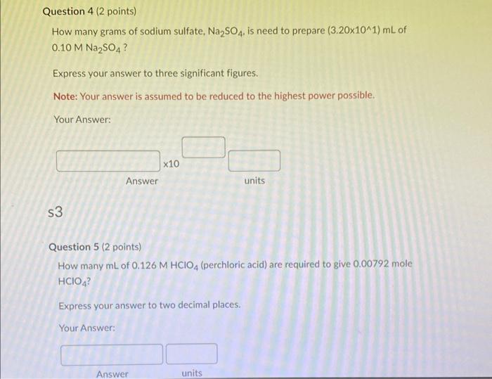 Solved How many grams of sodium sulfate, Na2SO4, is need to | Chegg.com