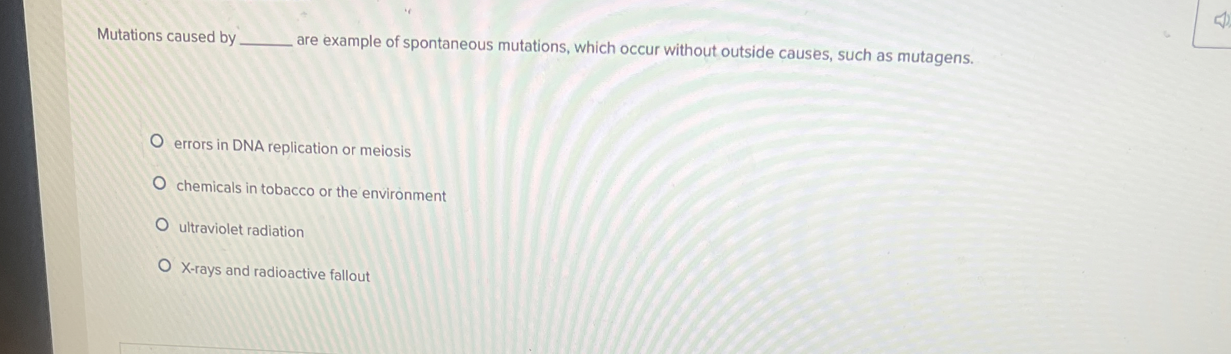 Solved Mutations caused by ﻿are example of spontaneous | Chegg.com