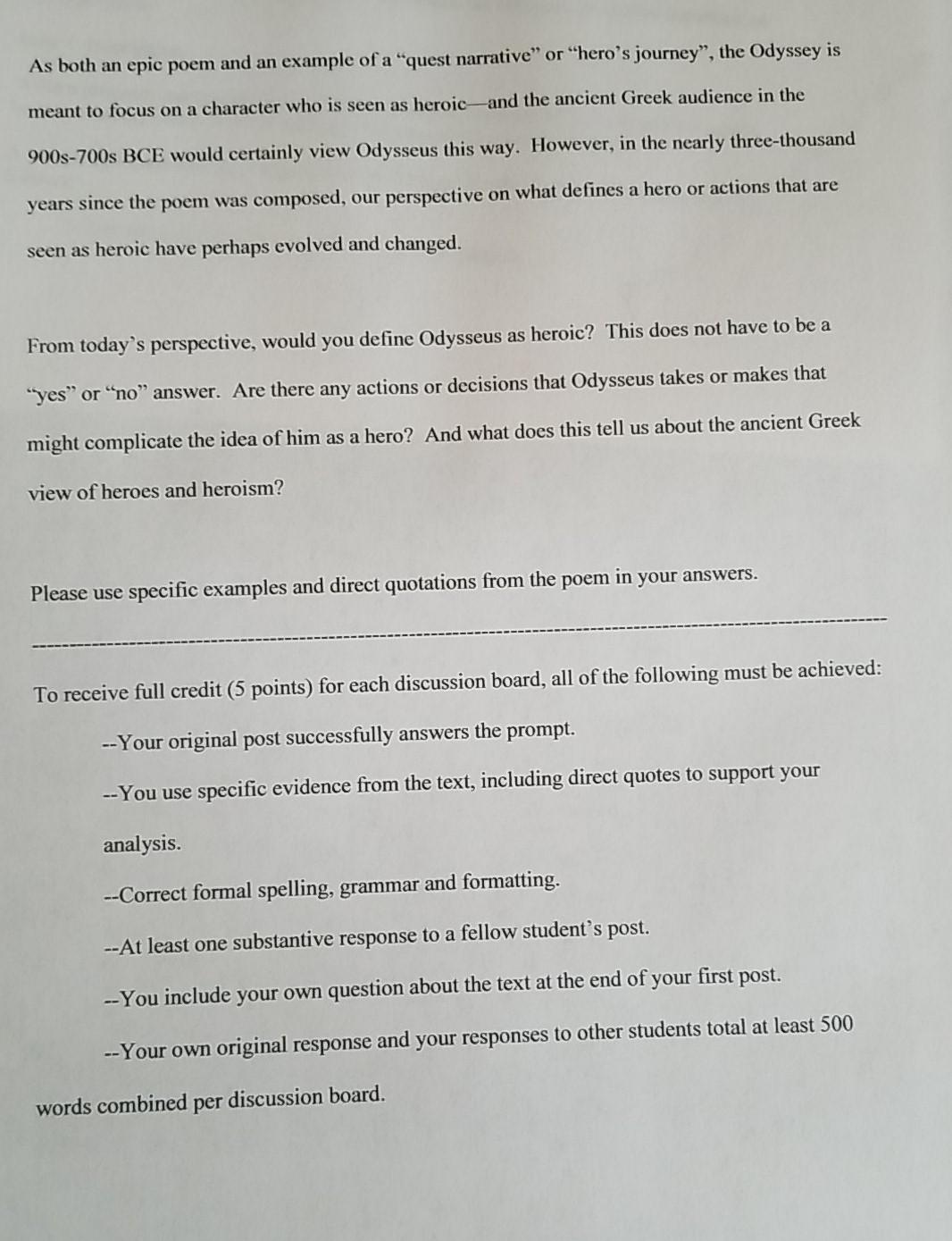 As both an epic poem and an example of a “quest | Chegg.com