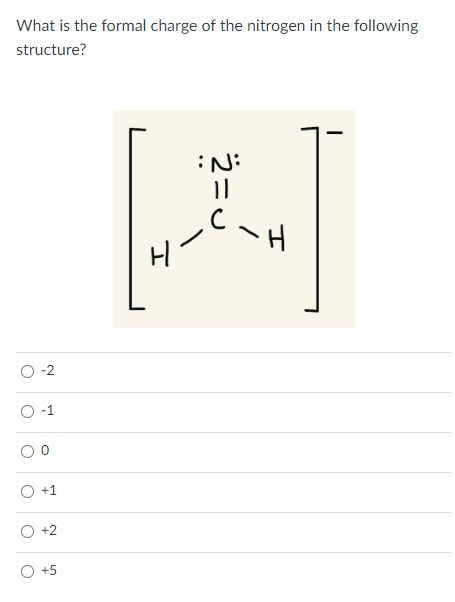 What is the formal charge of the nitrogen in the | Chegg.com
