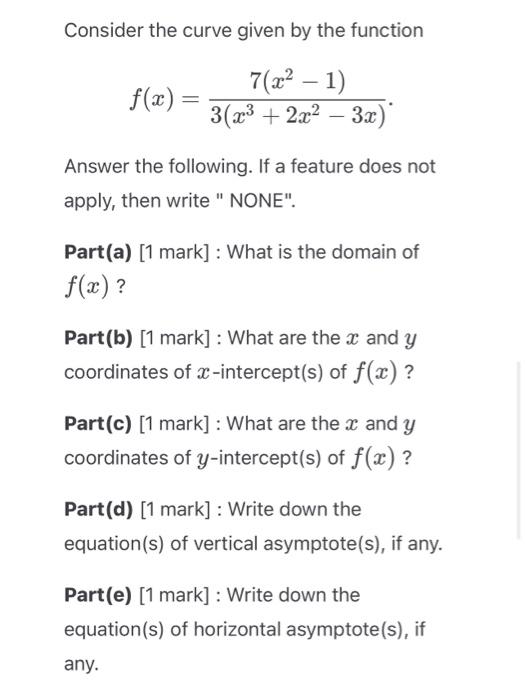 Solved Consider the curve given by the function | Chegg.com